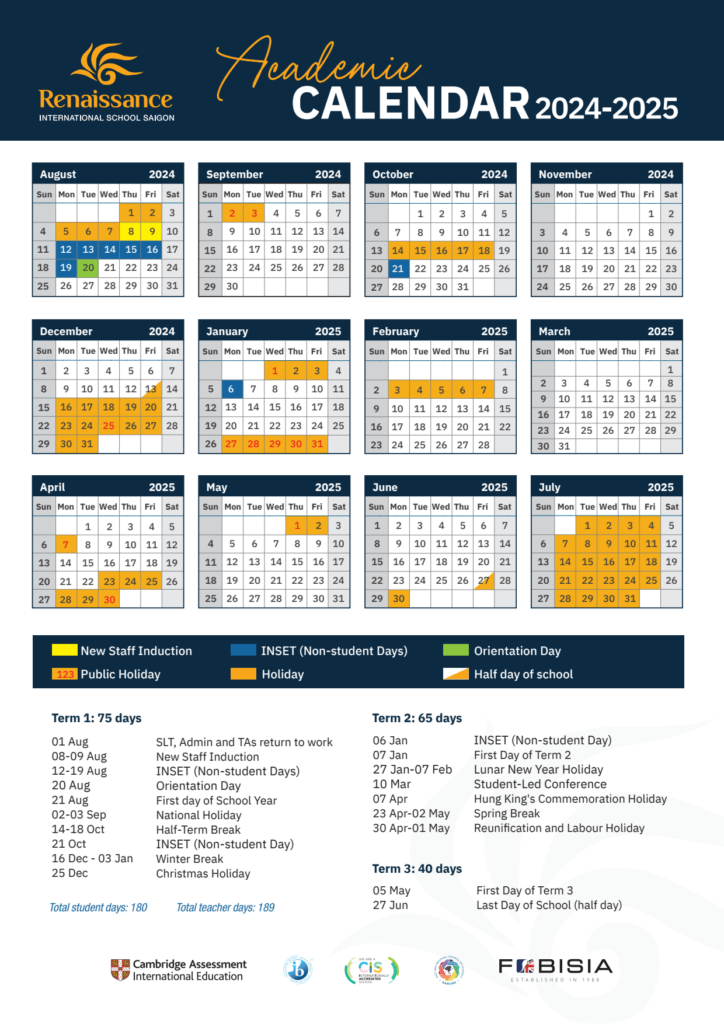 Renaissance International School Calendar